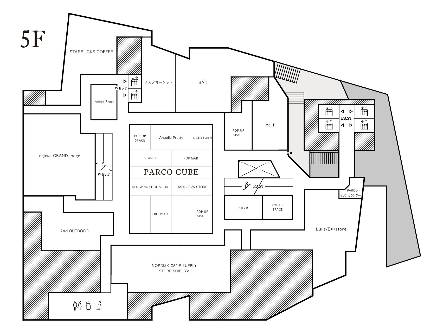 フロアガイド(5F) | 渋谷PARCO(パルコ)